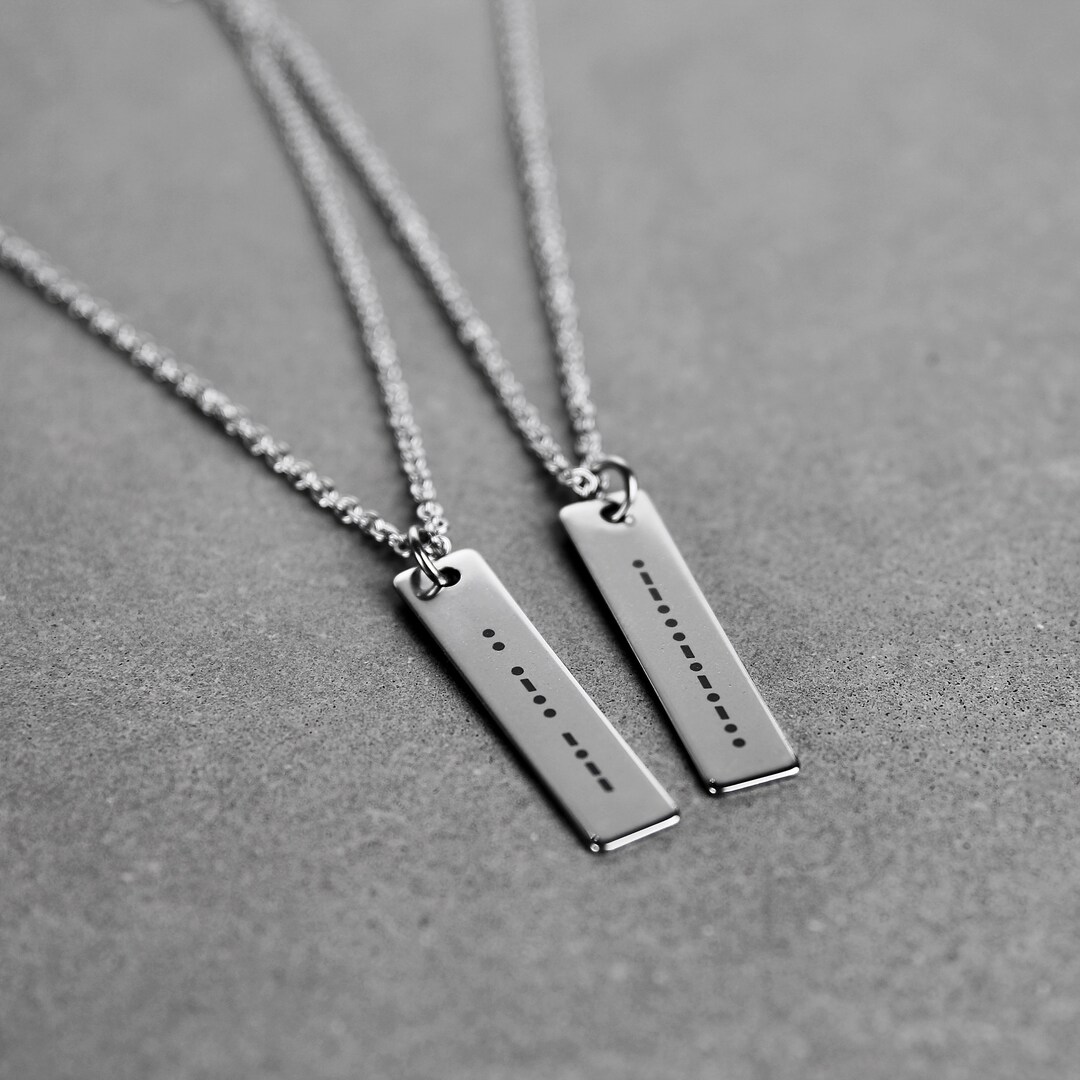 Morse Code Necklace - Secret Message Necklace - Men's Necklace - Unisex ...