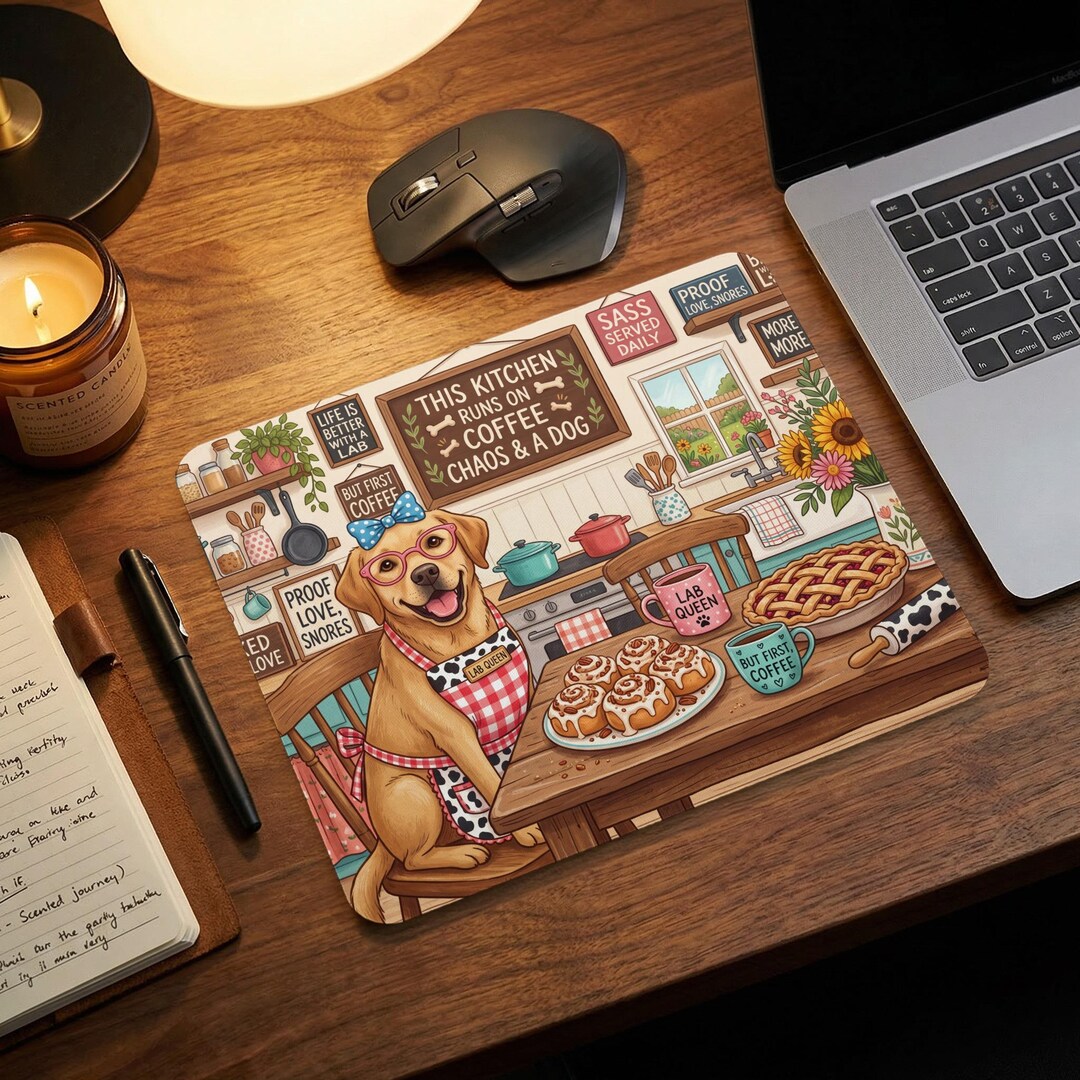 Labrador Retriever Mouse Pad | Cute Lab Mom Desk Mat, Dog Coffee ...