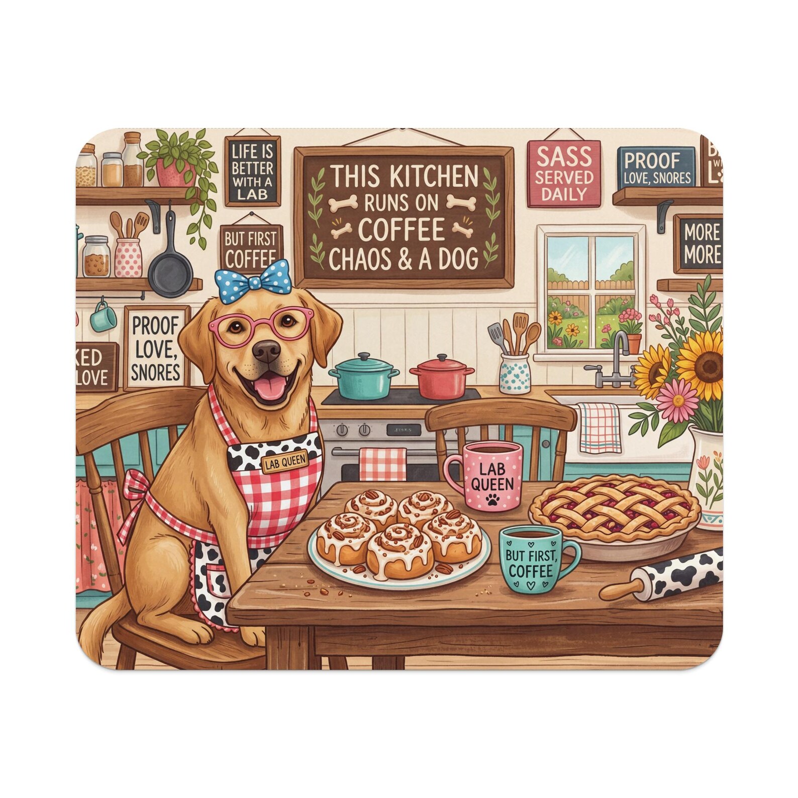 Labrador Retriever Mouse Pad | Cute Lab Mom Desk Mat, Dog Coffee ...
