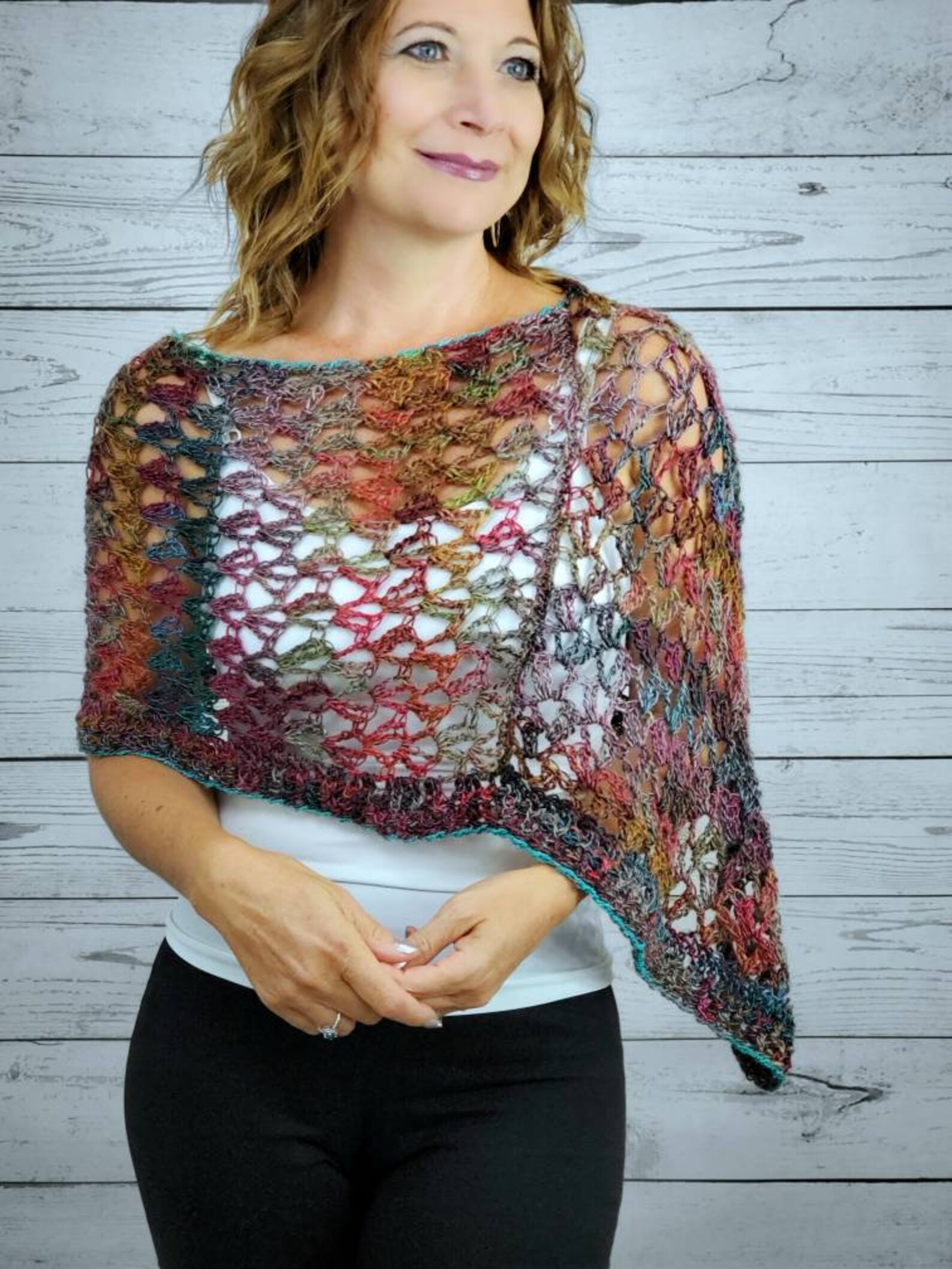 Lacey Open Weave Crochet Shawl, Shawls and Wraps for Women, Lightweight ...