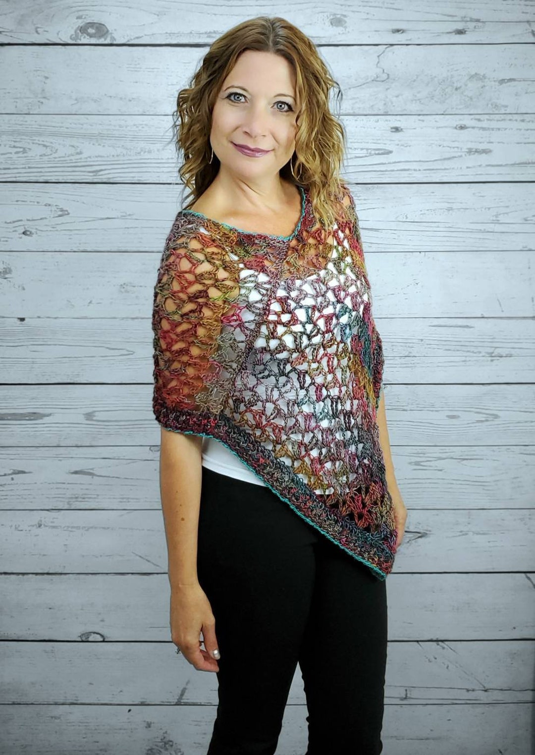 Lacey Open Weave Crochet Shawl, Shawls and Wraps for Women, Lightweight ...