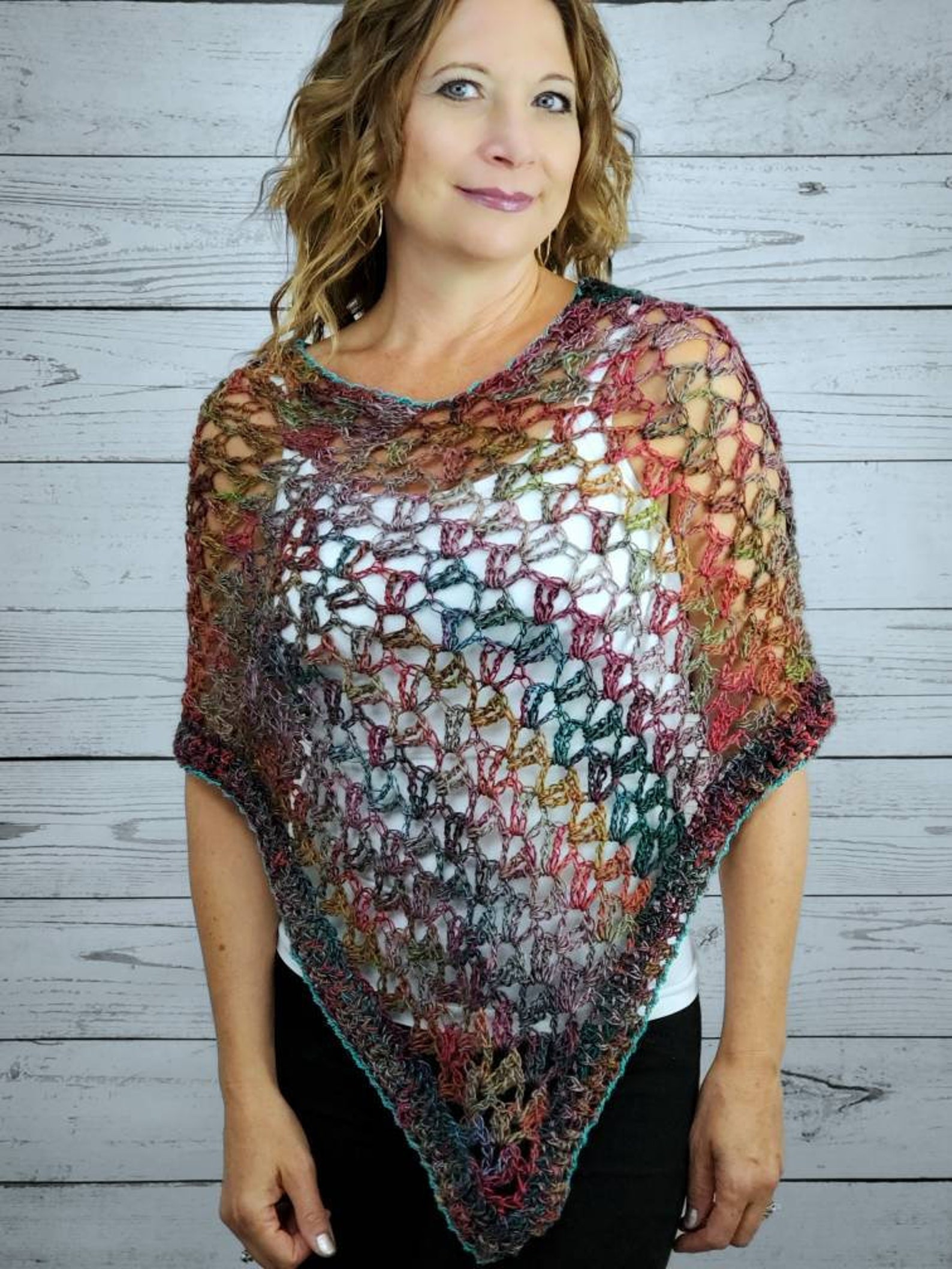 Lacey Open Weave Crochet Shawl, Shawls and Wraps for Women, Lightweight ...
