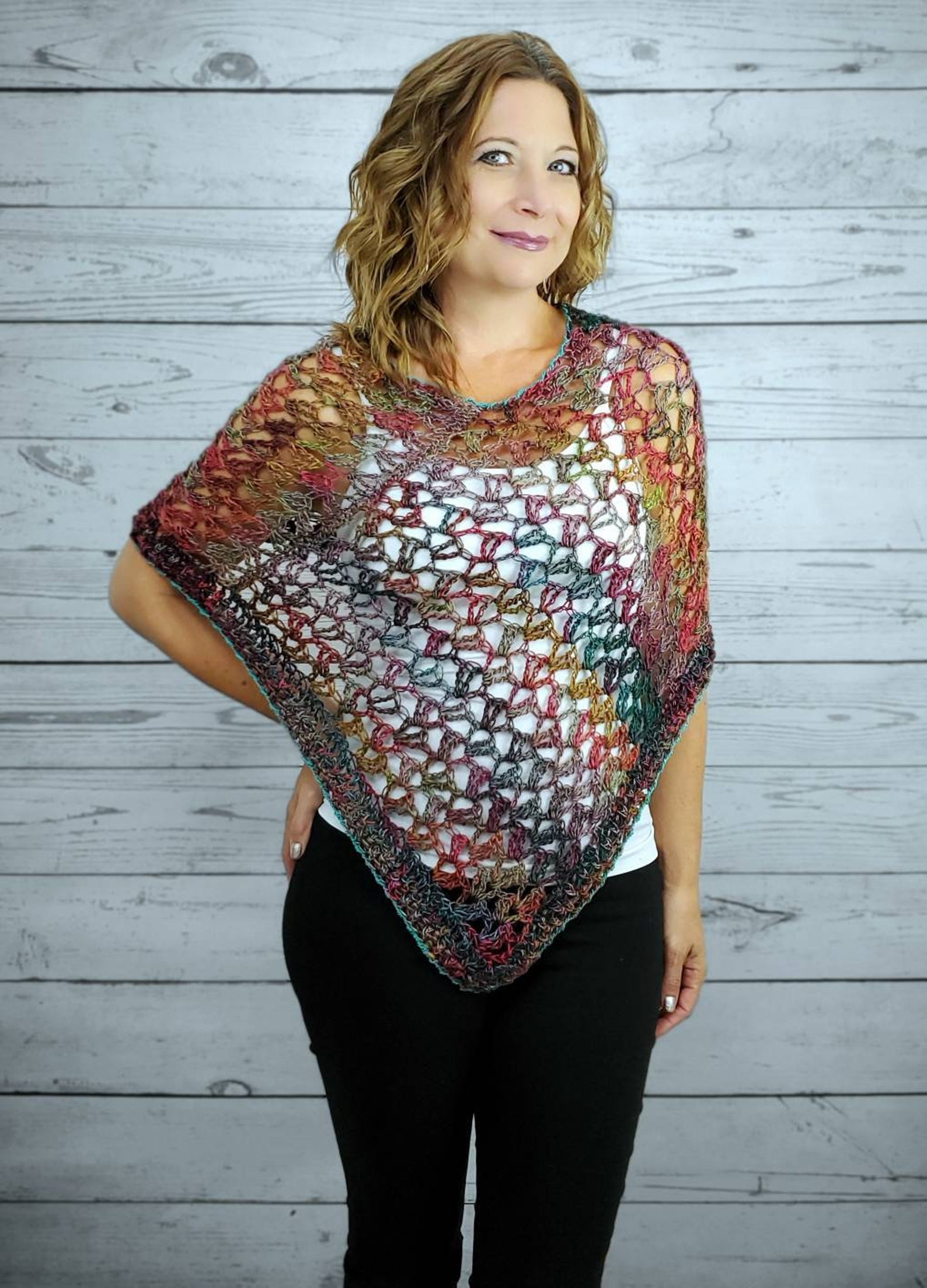 Lacey Open Weave Crochet Shawl, Shawls and Wraps for Women, Lightweight ...