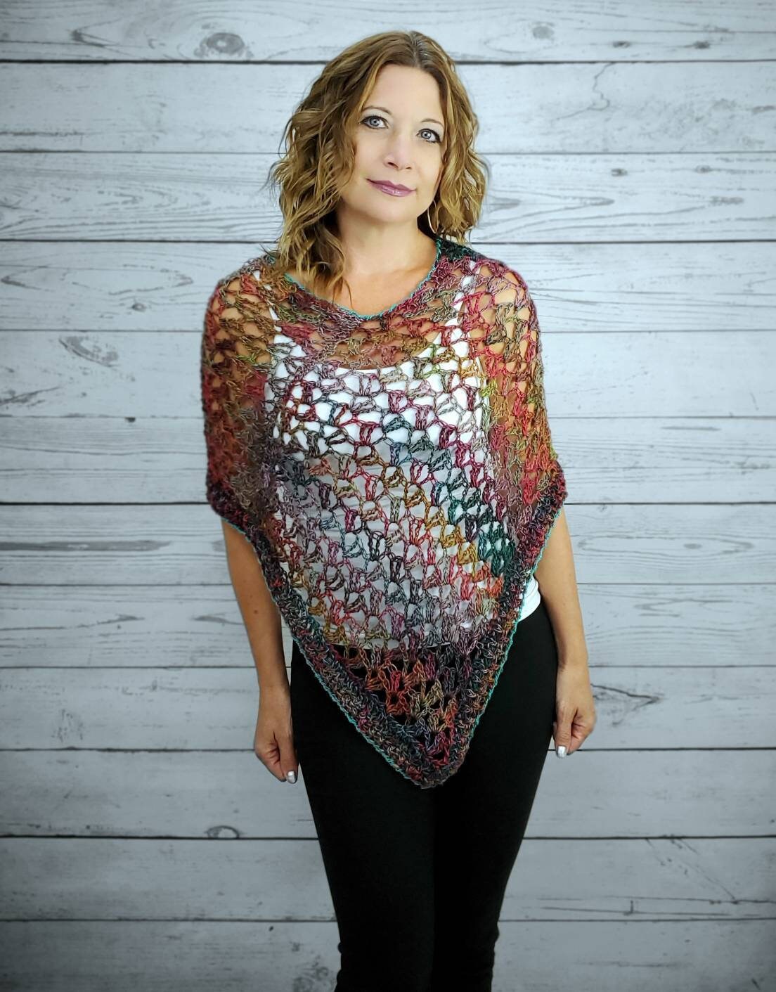 Lacey Open Weave Crochet Shawl, Shawls and Wraps for Women, Lightweight ...