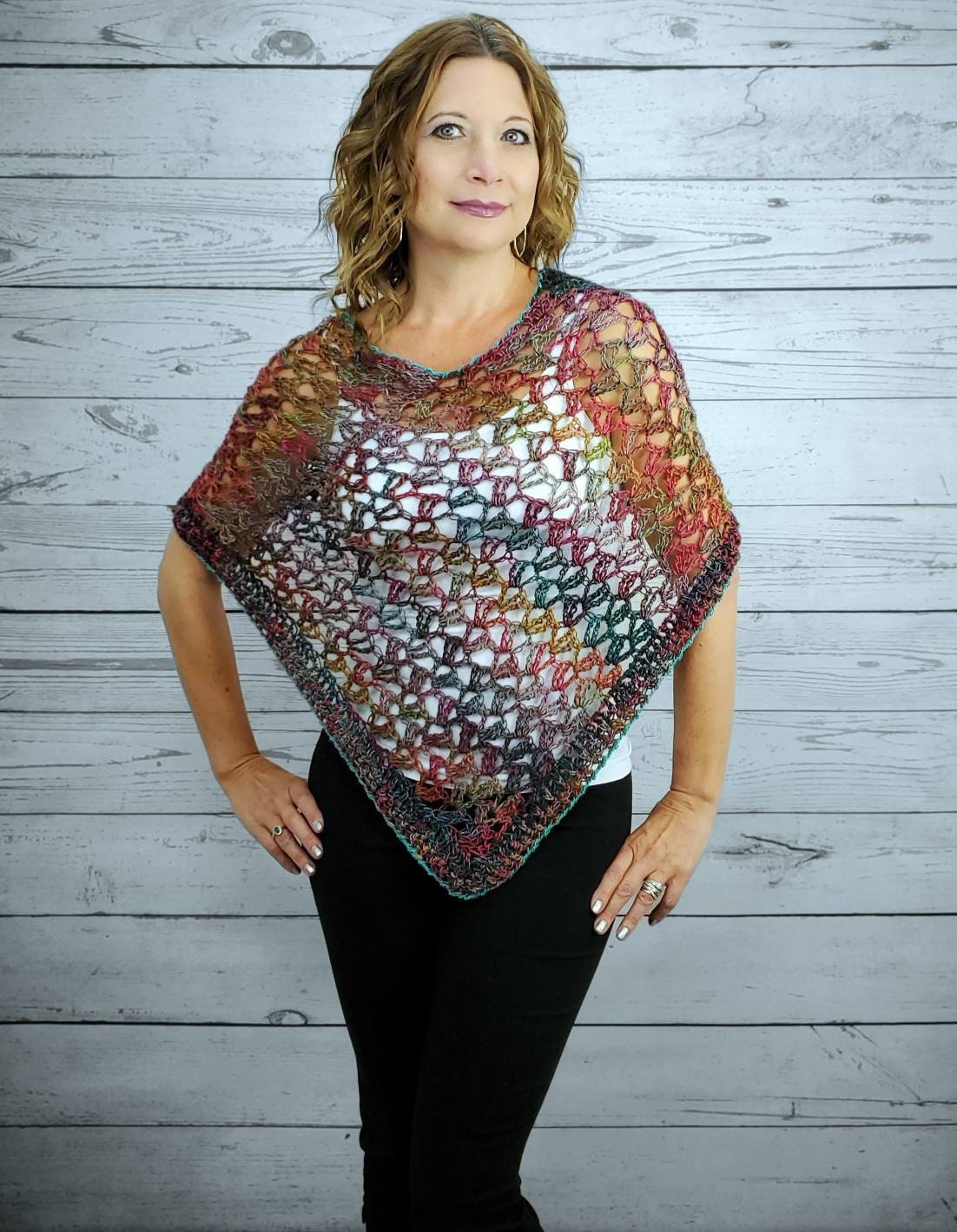 Lacey Open Weave Crochet Shawl, Shawls and Wraps for Women, Lightweight ...