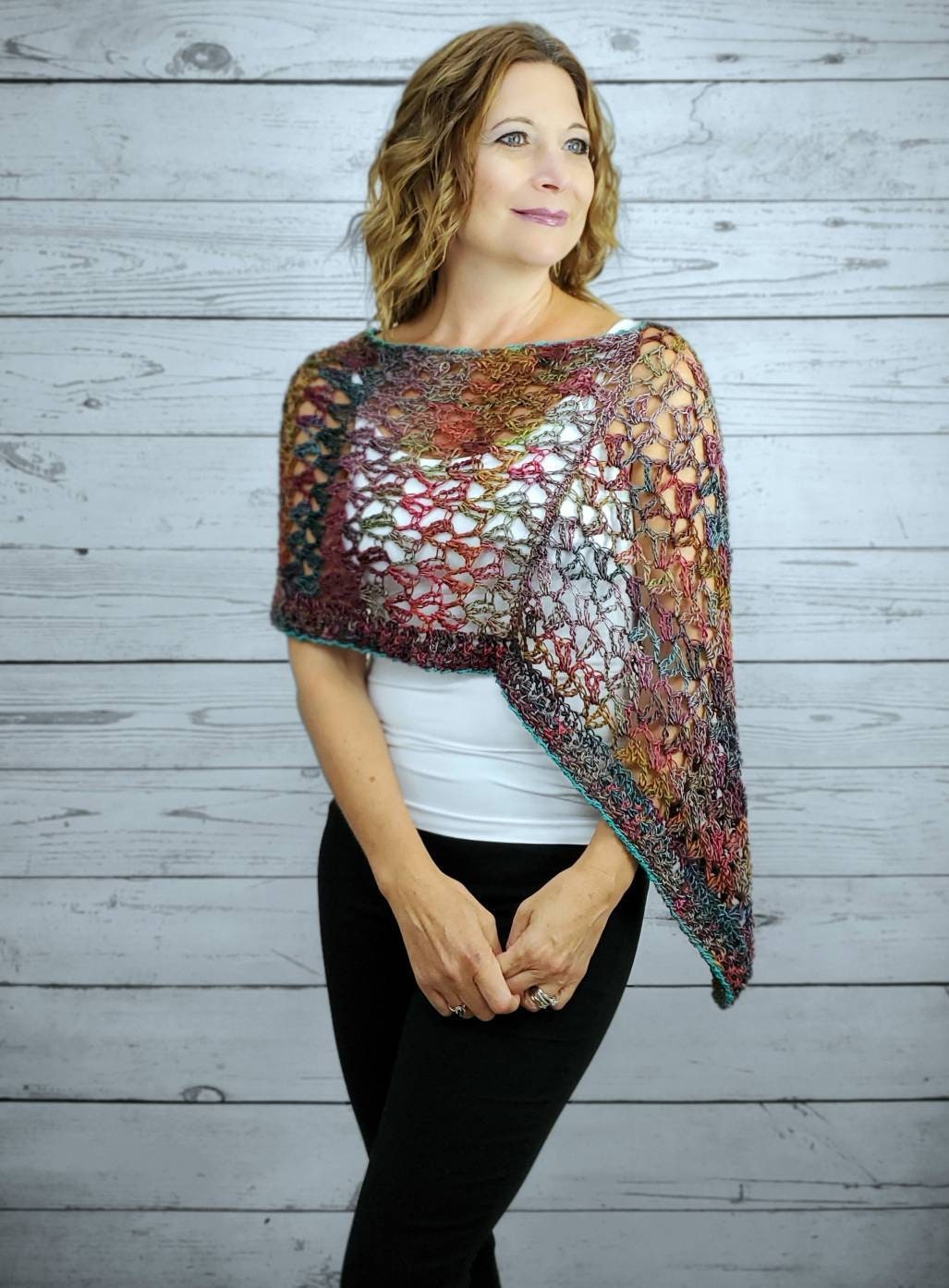 Lacey Open Weave Crochet Shawl, Shawls and Wraps for Women, Lightweight ...