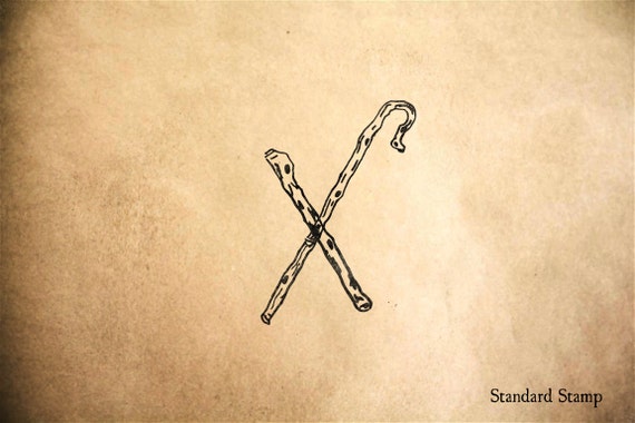 Rod and Staff Rubber Stamp 2 x 2 inches | Etsy