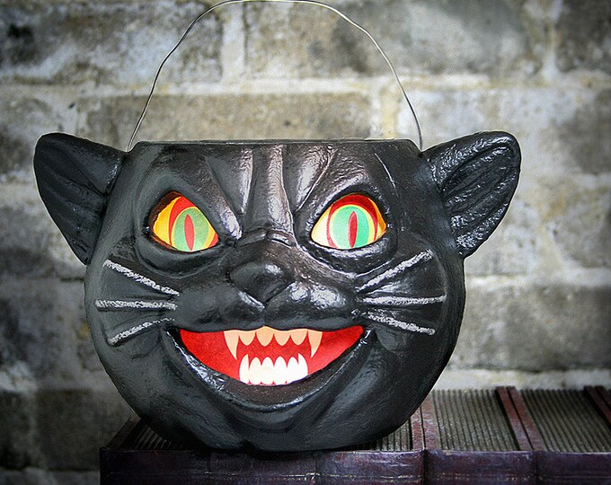 Vintage Style Black Cat Halloween Lantern, Pulp Novelties - Etsy