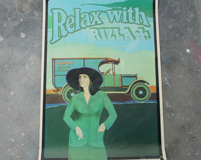 70s Cigarette Advertisement Poster / Relax With Rizla / Robin Anderson ...