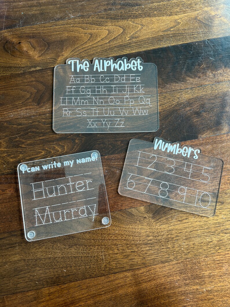 Custom Acrylic Name Tracing Board, Personalized Dry Erase Board for ...