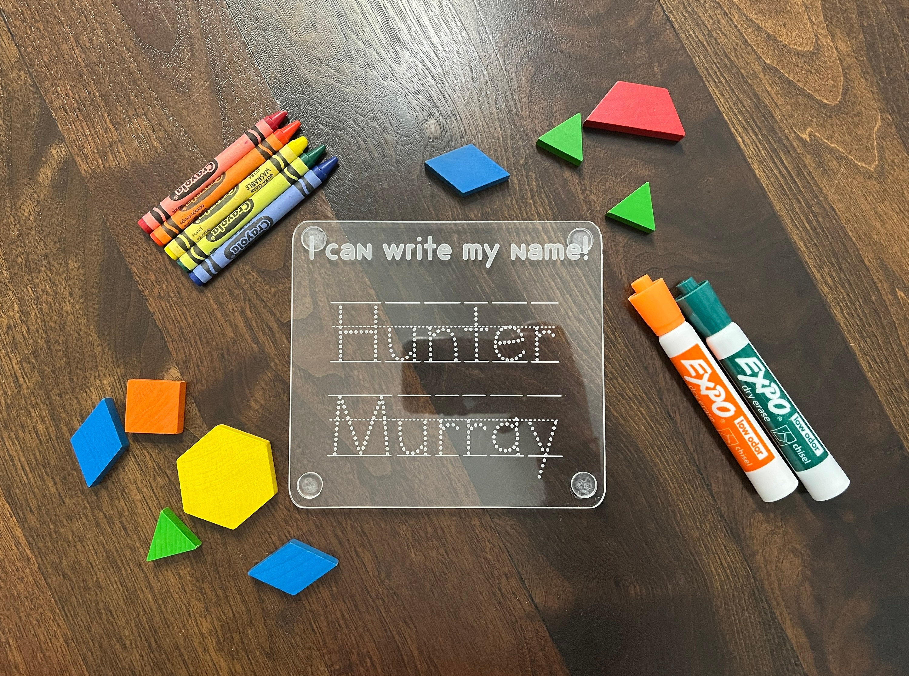 Custom Acrylic Name Tracing Board, Personalized Dry Erase Board for ...
