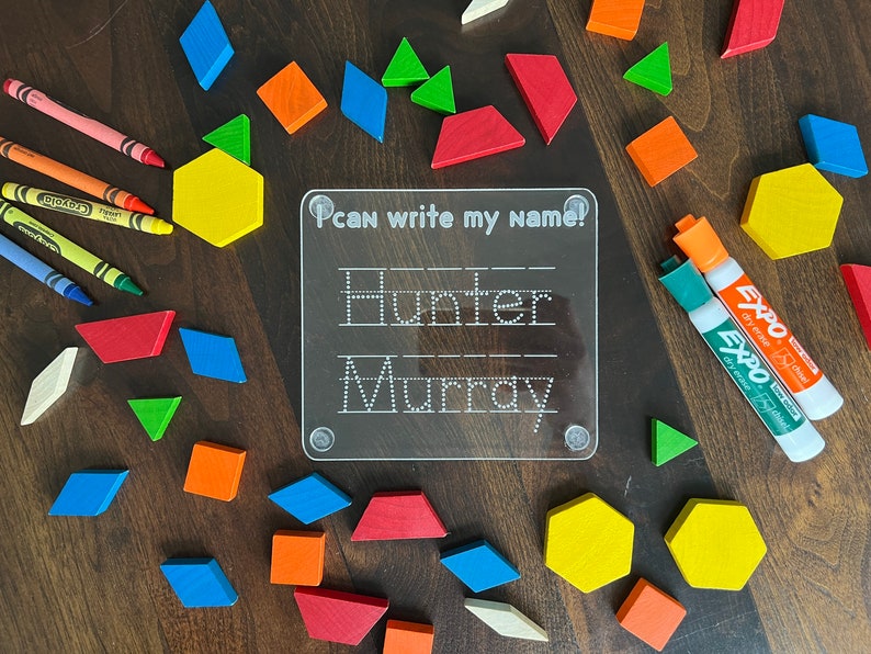 Custom Acrylic Name Tracing Board, Personalized Dry Erase Board for ...