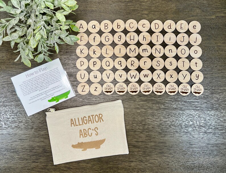 ABC Game for Preschool, Alphabet Learning Game, Wood Alphabet Coins ...