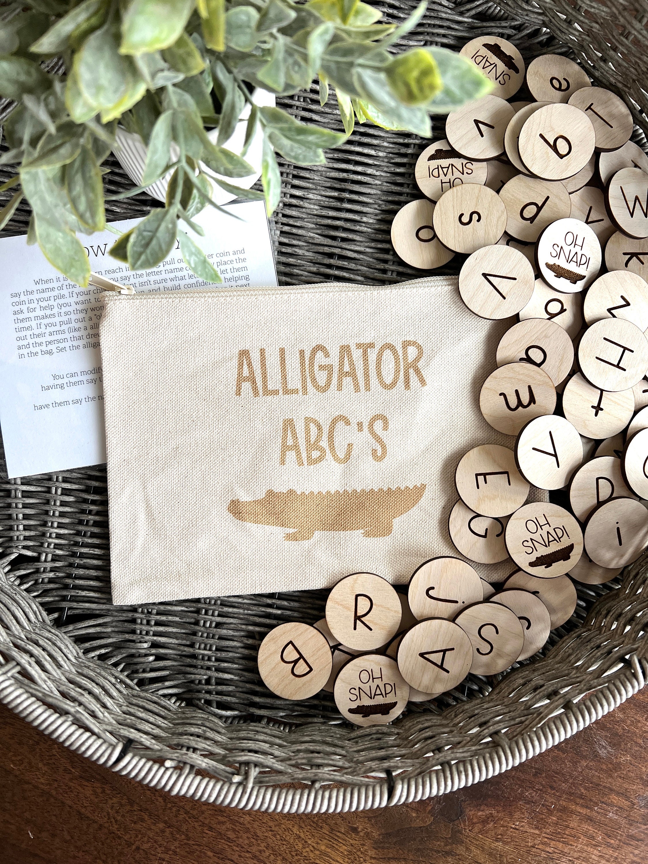 ABC Game for Preschool, Alphabet Learning Game, Wood Alphabet Coins ...