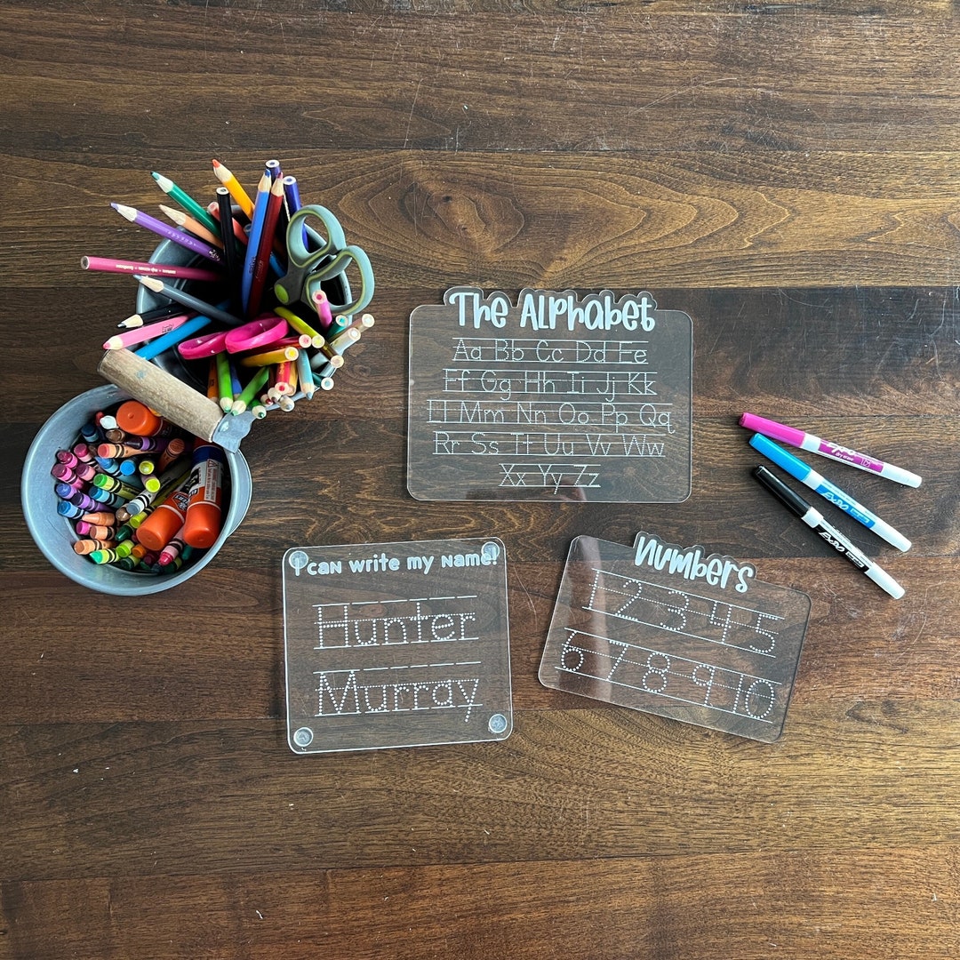 Custom Acrylic Name Tracing Board, Personalized Dry Erase Board for ...