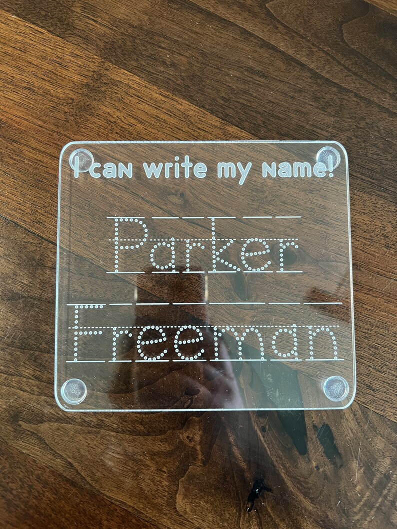 Custom Acrylic Name Tracing Board, Personalized Dry Erase Board for ...