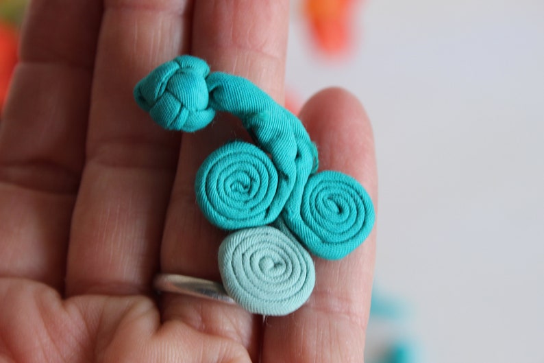 Vintage 1960s Frog Closures / Set of Five Teal Fabric Toggle | Etsy