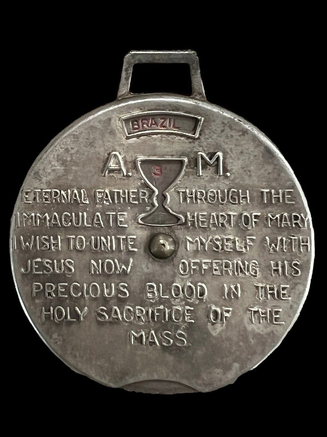 Antique Catholic Around the World Mass Time Zone Pocket Clock Pendant ...