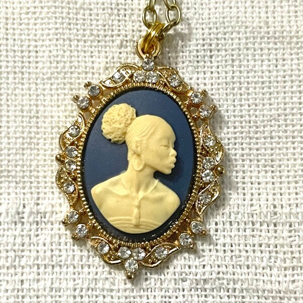 Black Cameo Necklace - Etsy
