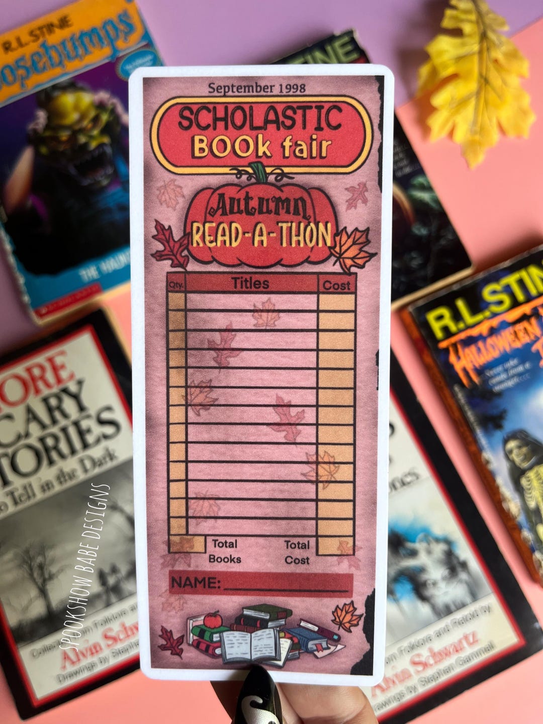 Scholastic Book Fair Order Form 90s, 80's Nostalgic Halloween Bookmark ...