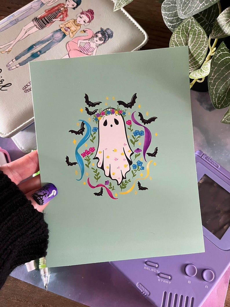 Spring Wall Decor/creepy Cute Art Print/ghost Wall - Etsy