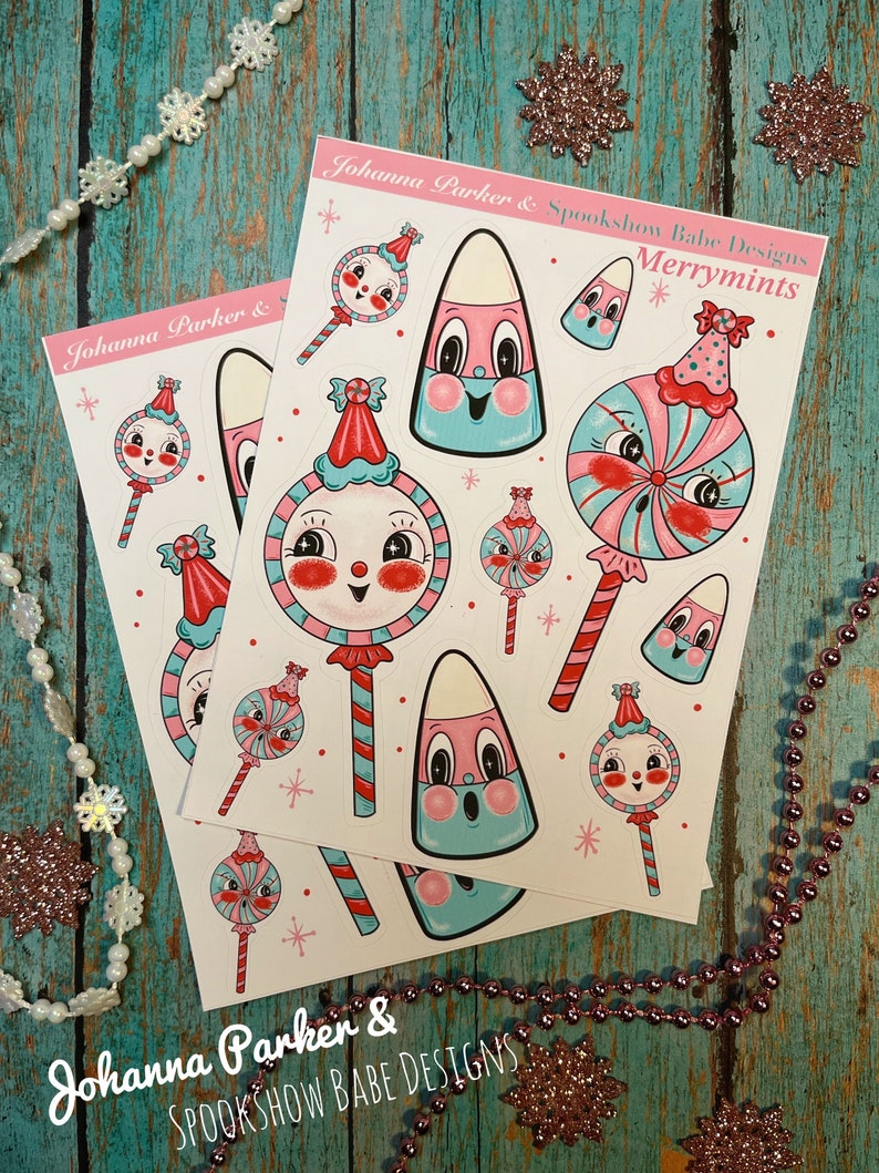 Christmas Candy Sticker Sheet/planner Stickers/johanna Parker Stickers ...