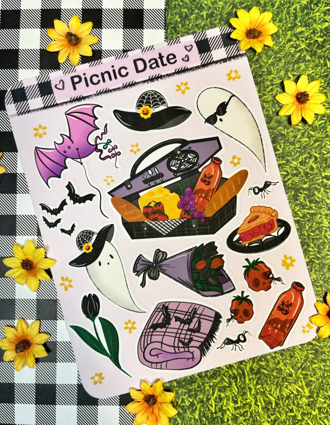 Picnic Date Sticker Sheet/spooky Spring Sticker Sheet/summer Stickers ...