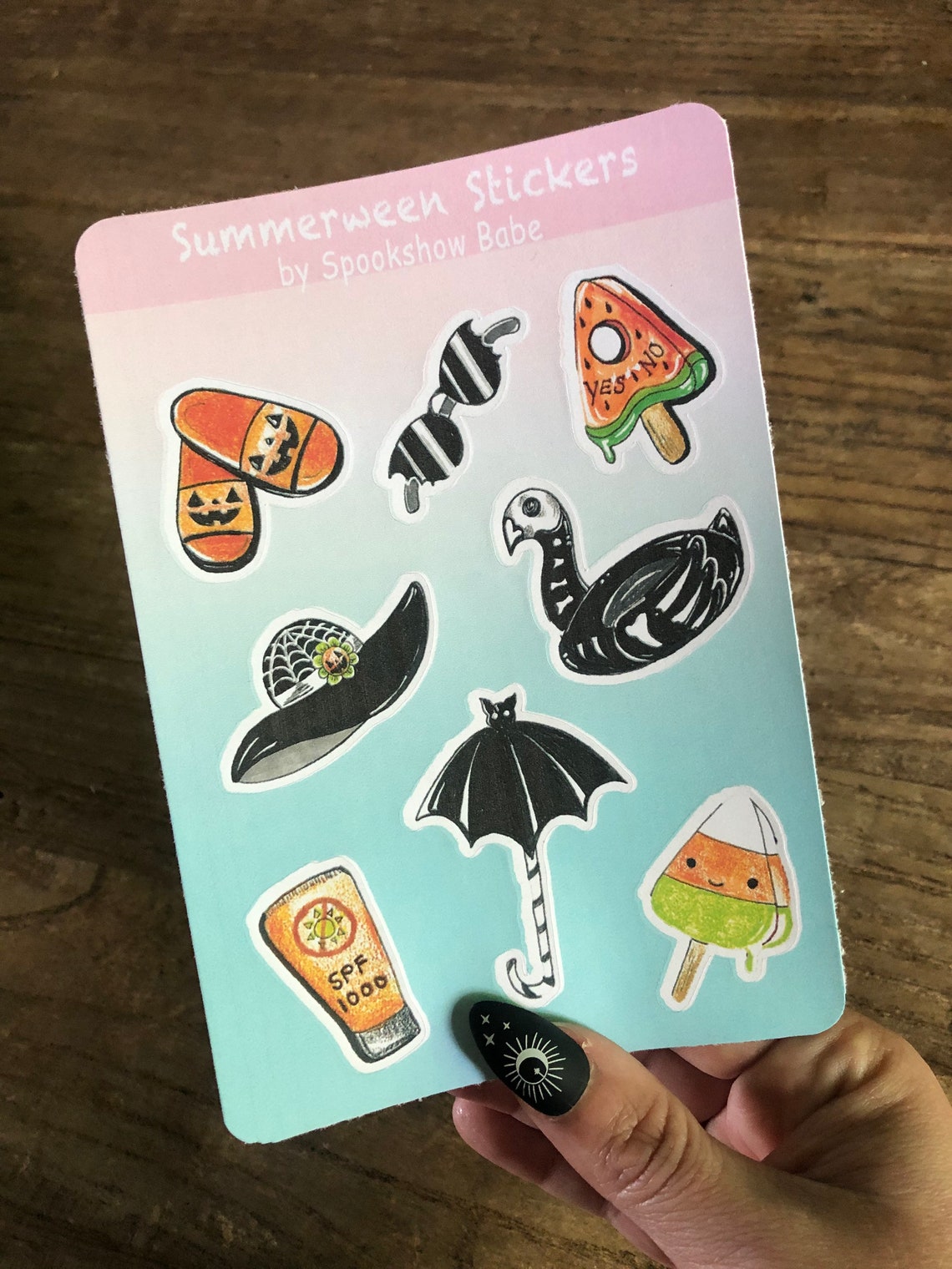 Summerween Paper Sticker Sheet/planner Stickers/gothic - Etsy