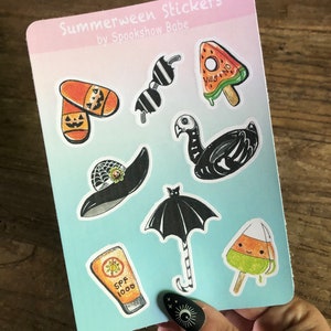 Summerween Paper Sticker Sheet/planner Stickers/gothic - Etsy