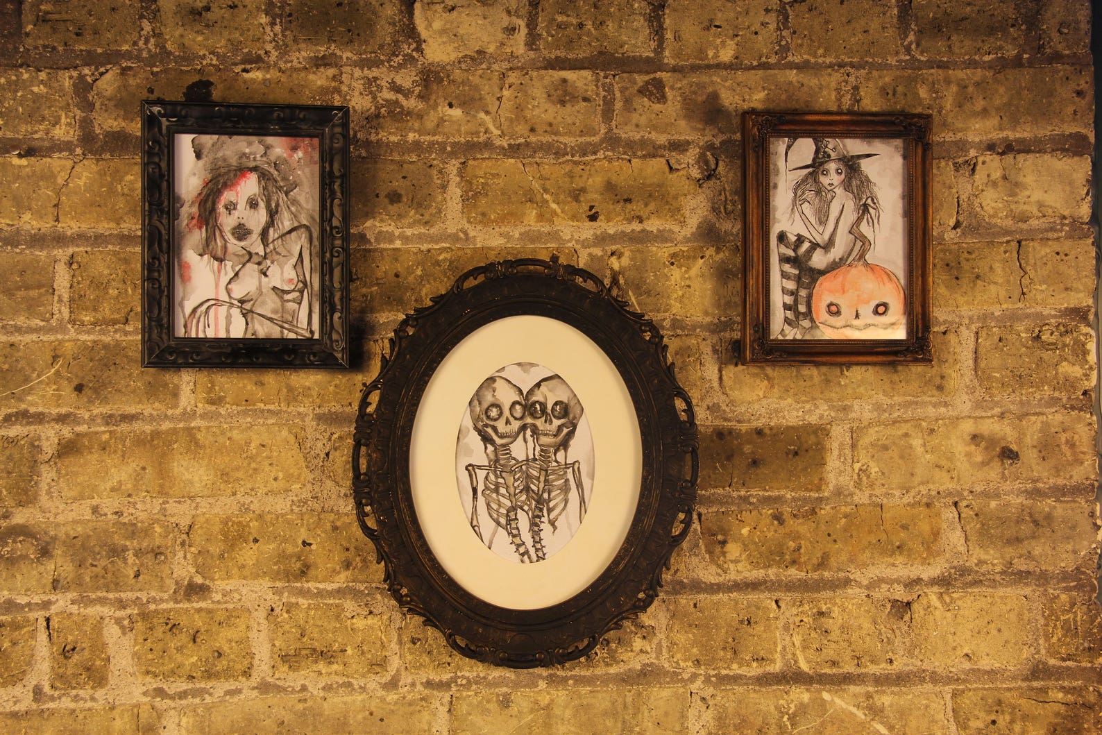 Conjoined Twins_conjoined Skeleton_halloween Decor_gothic Home Decor ...