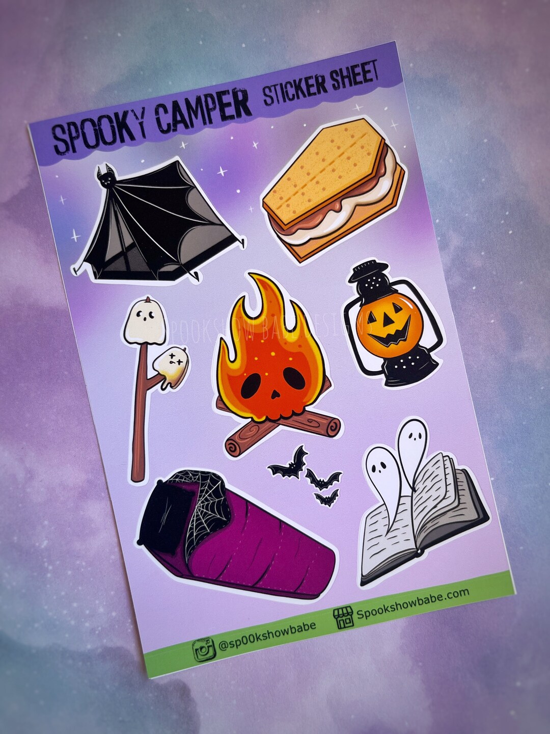 Spooky Summer Camp Sticker Sheet/ Summerween Stickers/camper Sticker ...