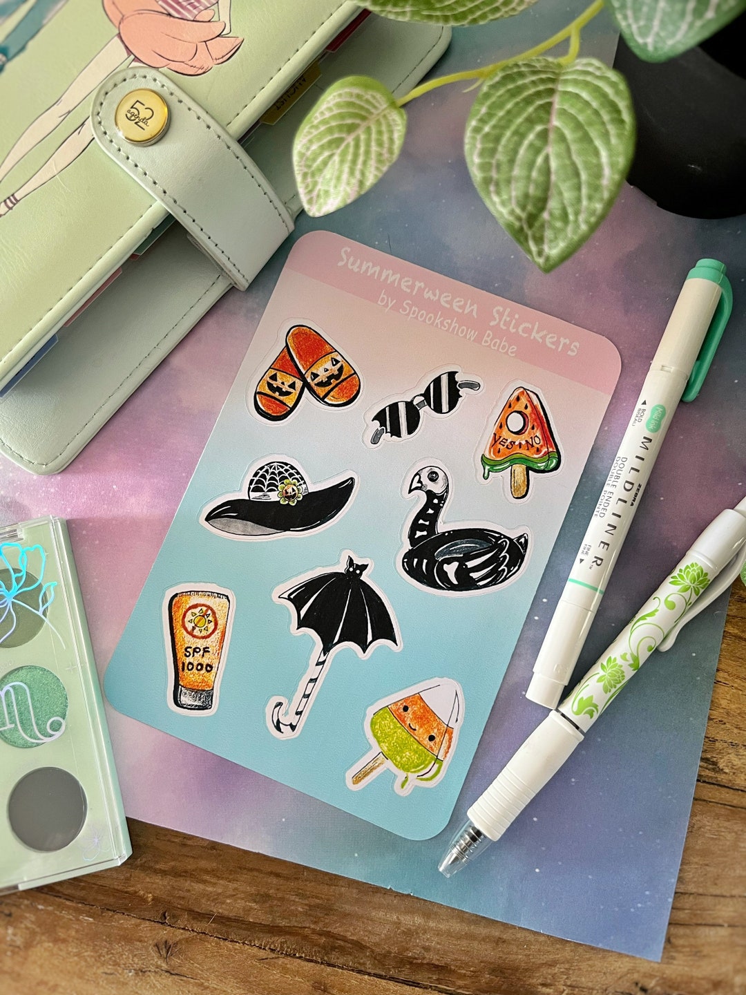 Summerween Paper Sticker Sheet/planner Stickers/gothic Stickers ...