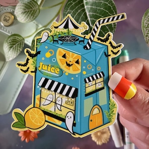 Boo Juice Sticker/juice Box Sticker/laptop Sticker/handmade Sticker/spooky Cute Sticker/creepy ...