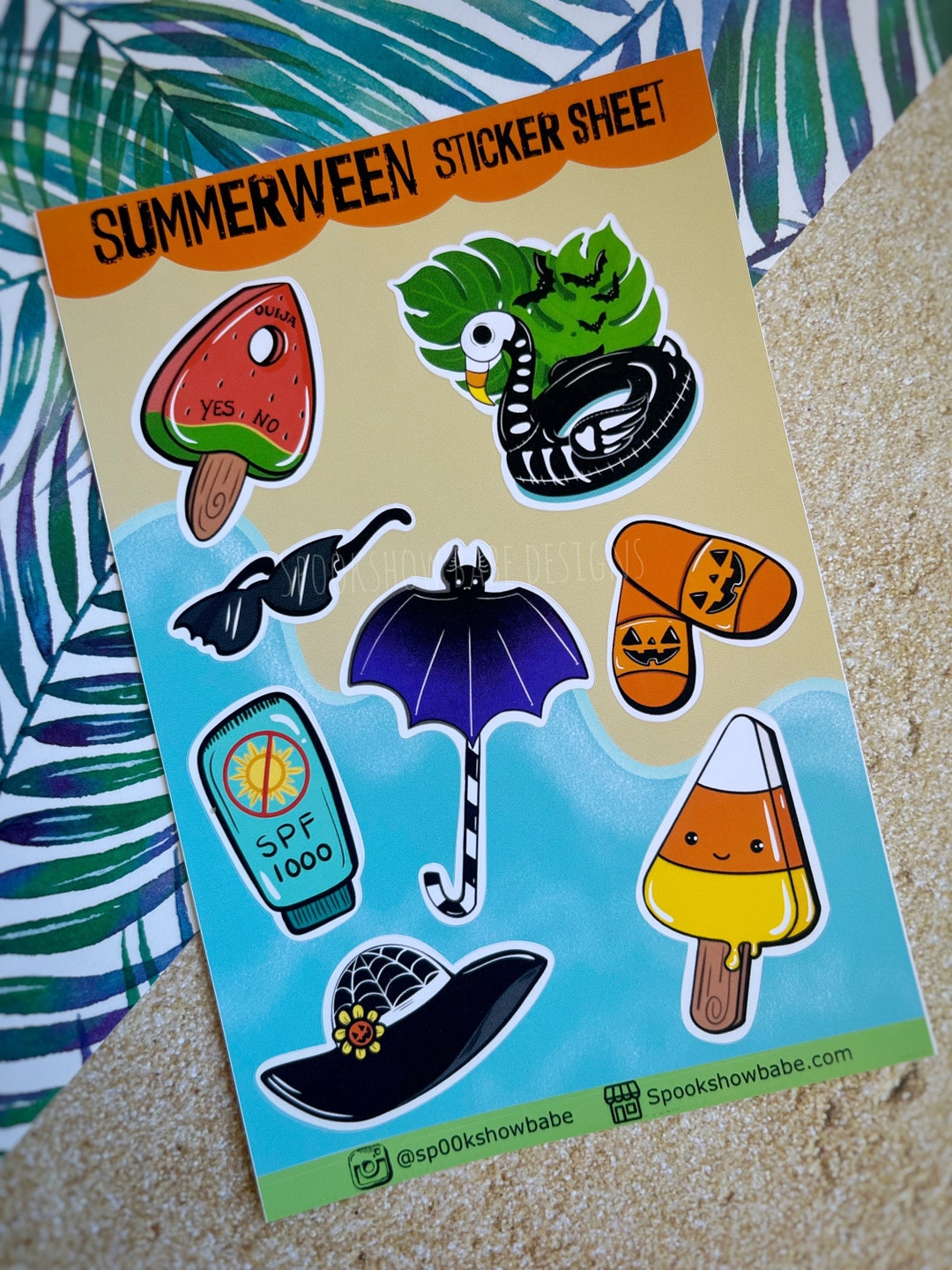Summerween Paper Sticker Sheet/planner Stickers/gothic Stickers ...