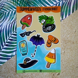 Summerween Paper Sticker Sheet/planner Stickers/gothic Stickers ...