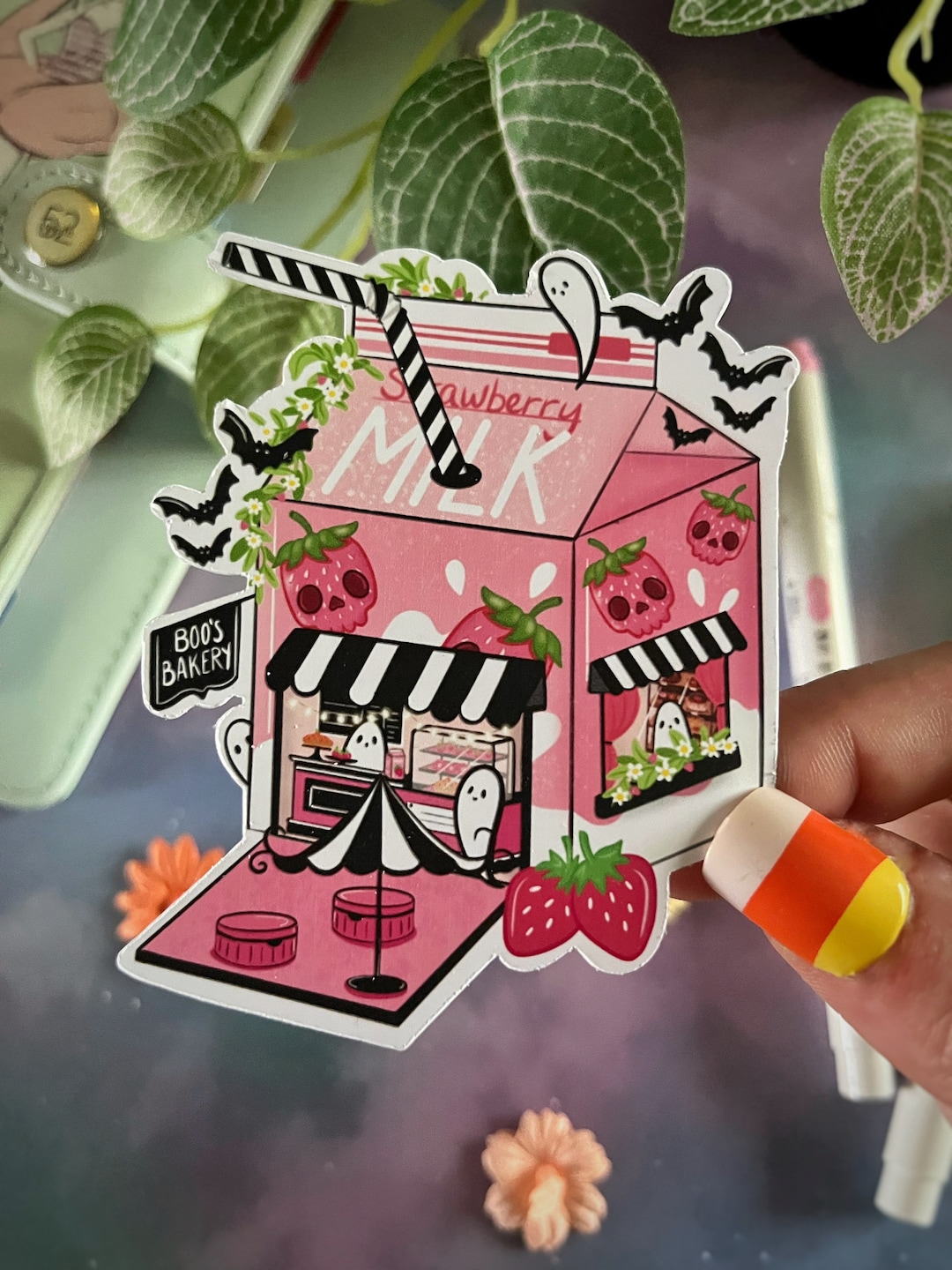 Boo Berry Sticker/strawberry Milk Sticker/creepy Cute Sticker/ghost ...