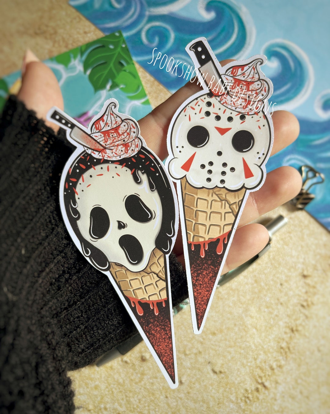 Summerween Stickers/ice Cream Stickers/horror Stickers/i-scream/camper ...