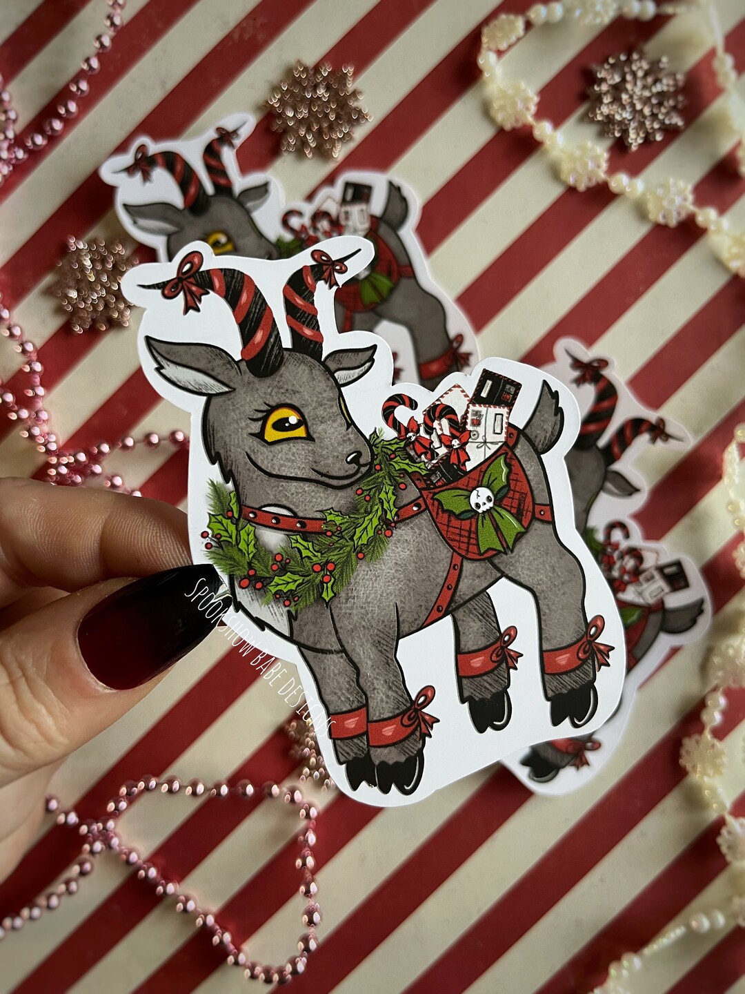 Large Christmas Sticker/planner Stickers/creepy Cute Sticker/handmade ...