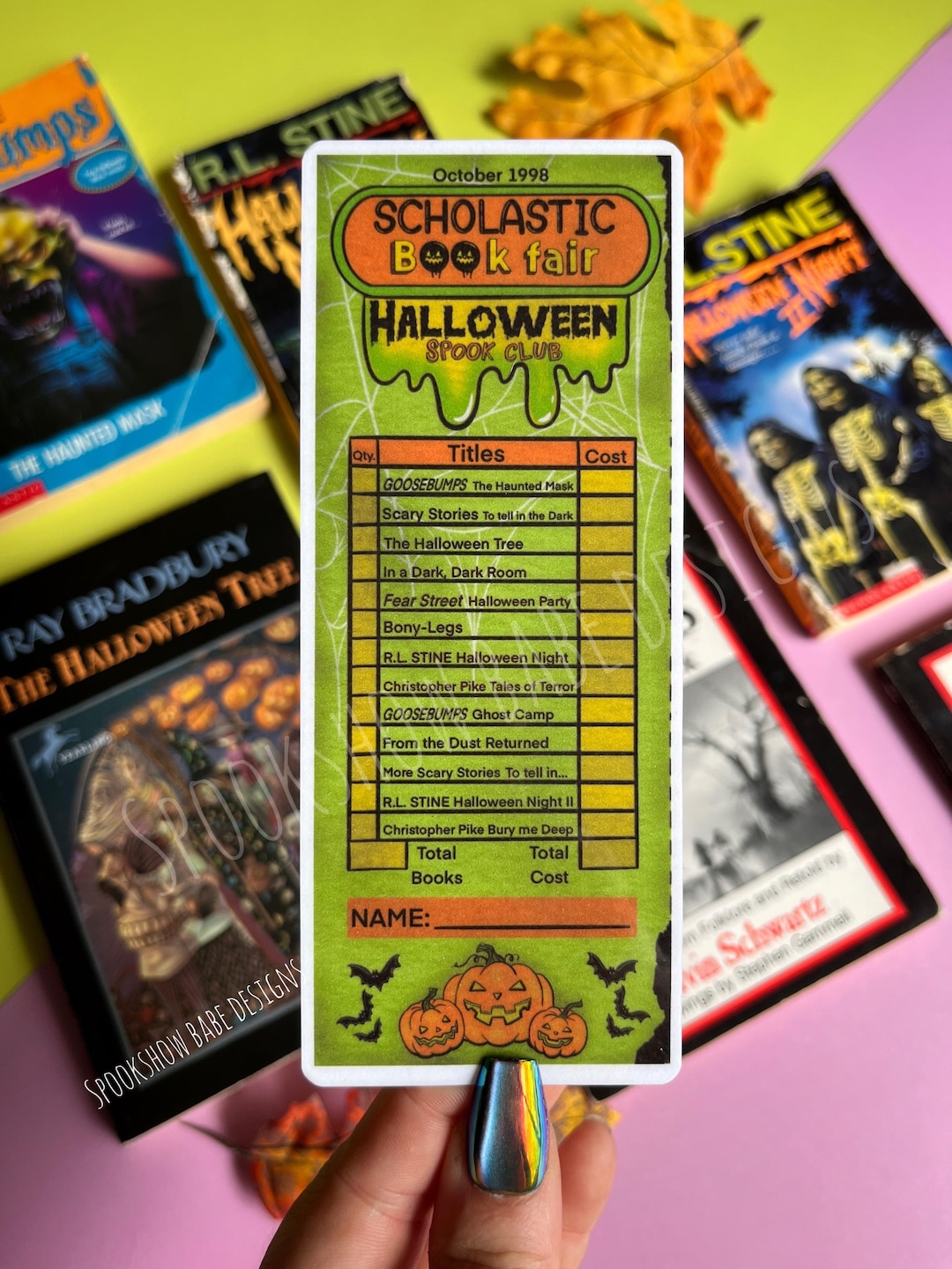 Scholastic Book Fair Order Form 90s, 80's Nostalgic Halloween Bookmark ...