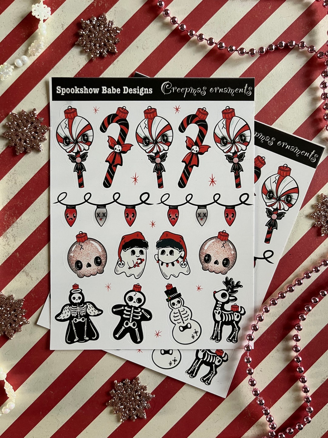 Christmas Candy Sticker Sheet/planner Stickers/creepy Cute Stickers ...