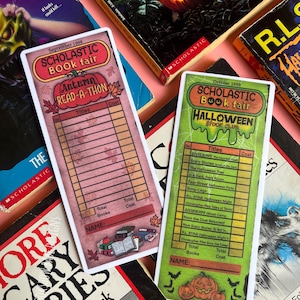 Scholastic Book Fair Order Form 90s, 80's Nostalgic Halloween Bookmark ...