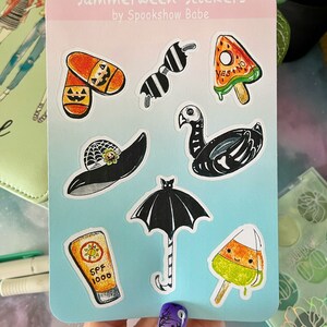 Summerween Paper Sticker Sheet/planner Stickers/gothic Stickers ...