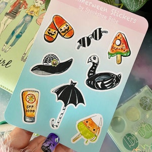 Summerween Paper Sticker Sheet/planner Stickers/gothic Stickers ...