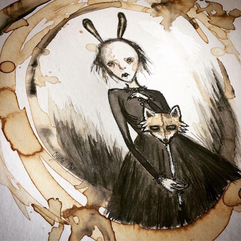 Rabbit Art Print/gothic Home Decor/bunny Art Print/witchy Art - Etsy