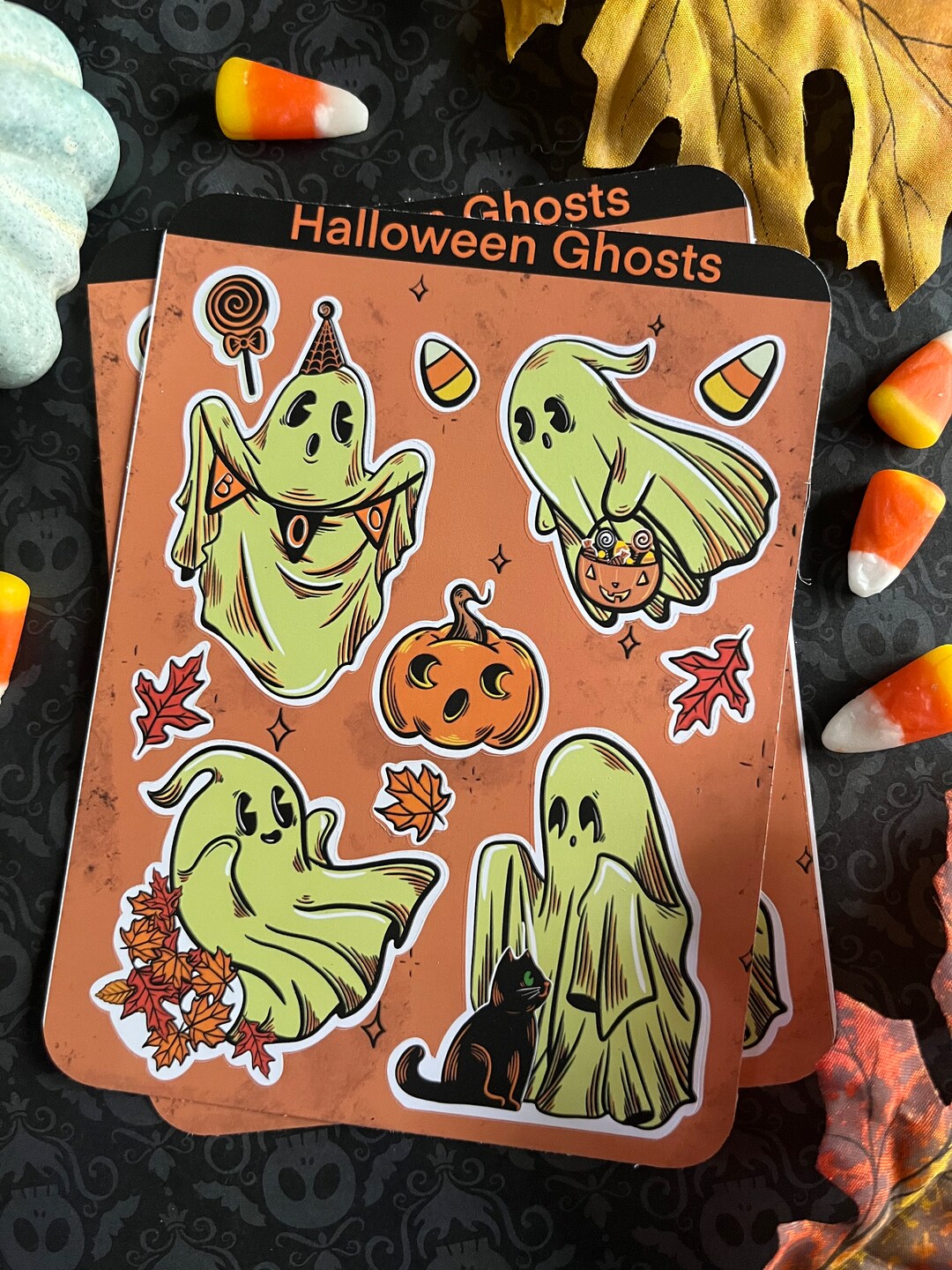 Halloween Sticker Sheet/ghost Sticker Sheet/creepy Cute - Etsy