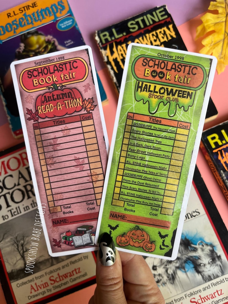 Scholastic Book Fair Order Form 90s, 80's Nostalgic Halloween Bookmark ...