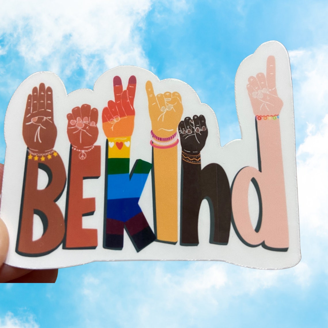 Be Kind Vinyl Sticker Diversity LGBTQ Sticker for Laptop - Etsy