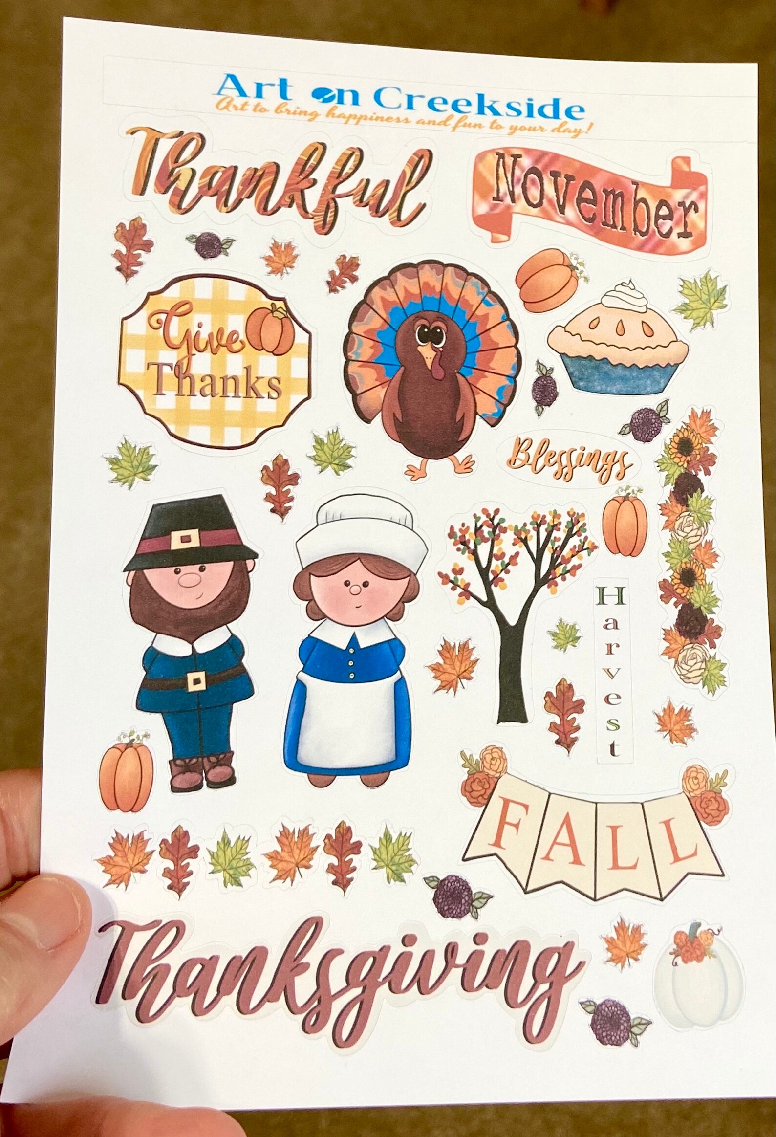 Thanksgiving Stickers Sheet to Add Thanksgiving Fun to | Etsy