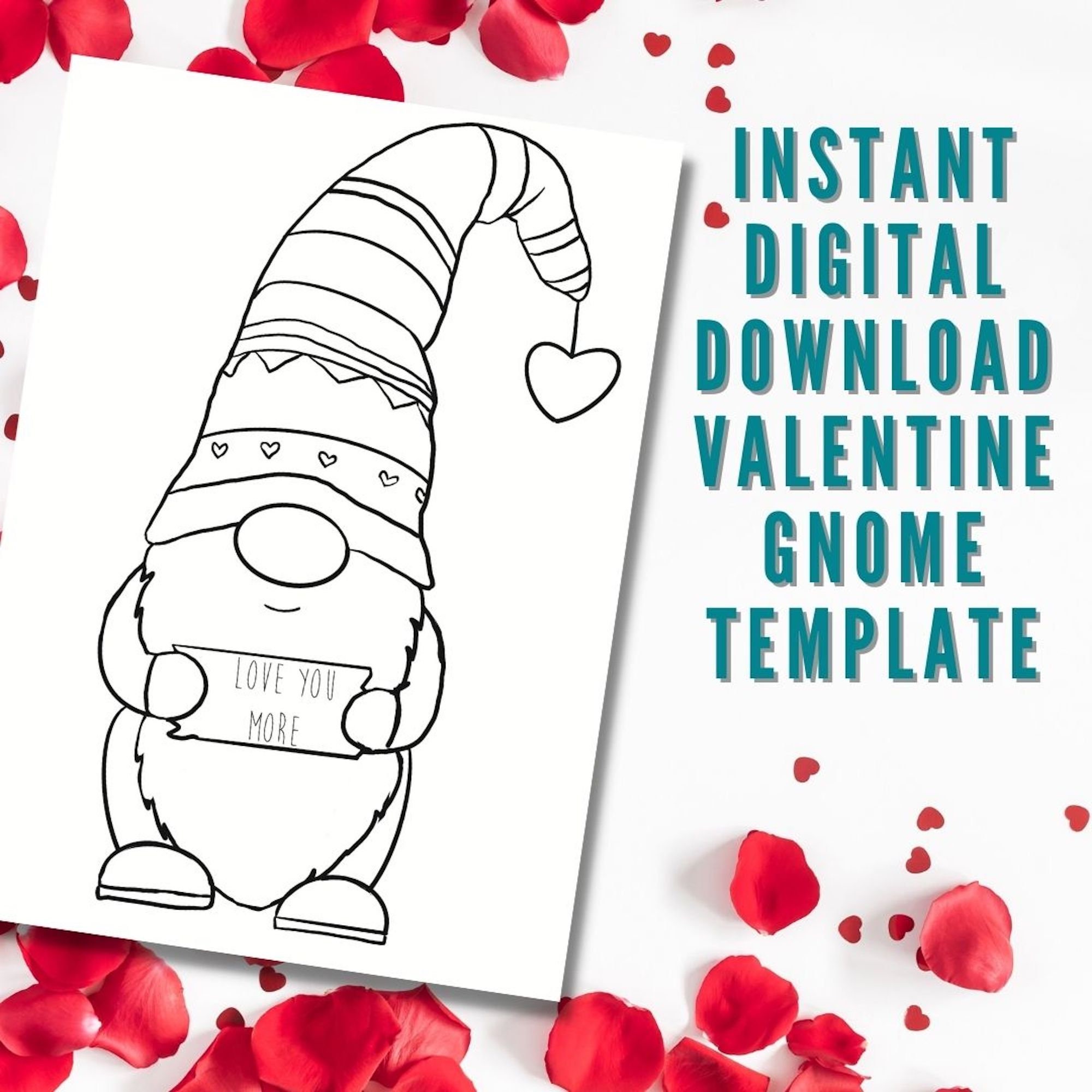 Valentine Gnome Template Printable, Valentine Gnome, Valentine Craft ...