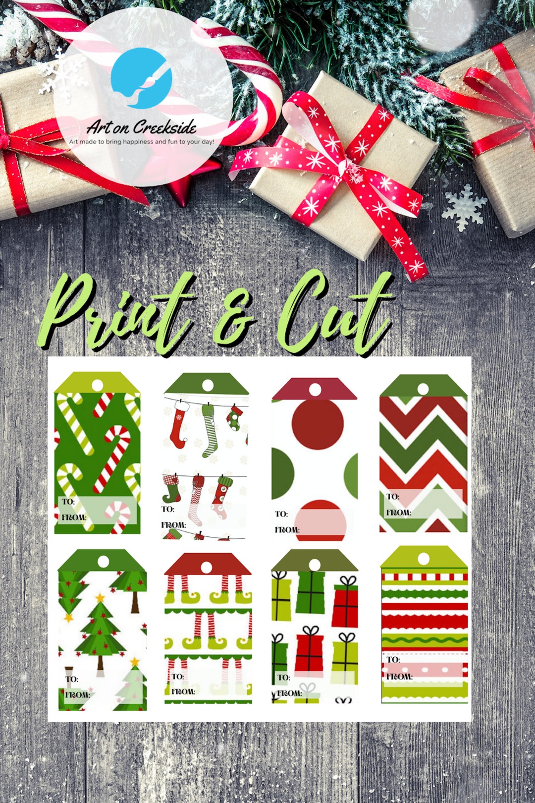 Christmas Printable Gift Tags, Christmas Gift Tags, Red and Green ...